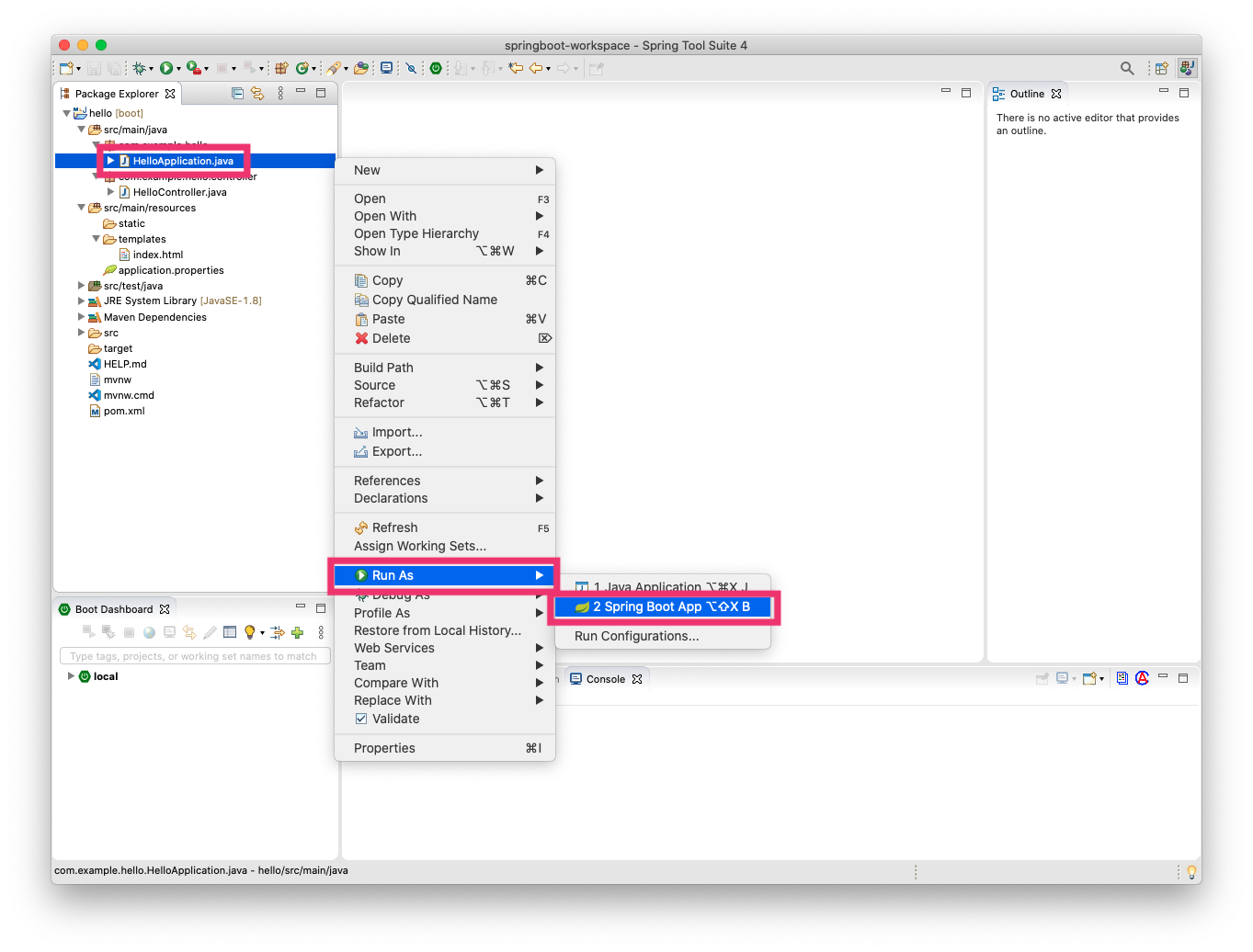 Springbootの環境構築からHello Worldを出すまで for Mac